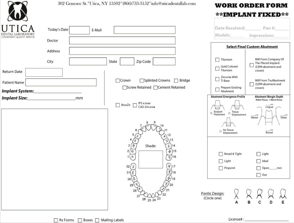 Downloads - Utica Dental Laboratory